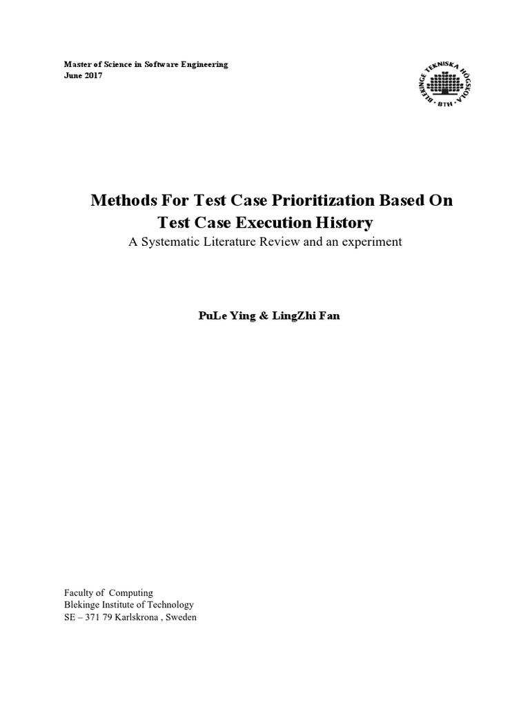 Methods For Test Case Prioritization Pdf