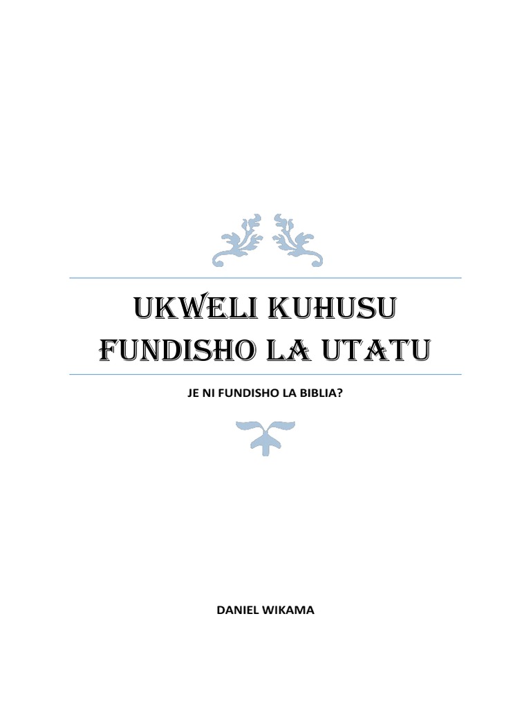 Ukweli Kuhusu Fundisho La Utatu | PDF