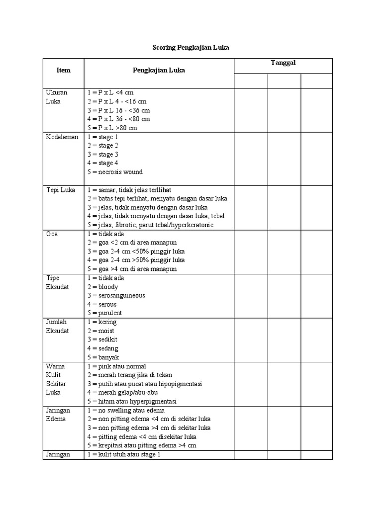 Scoring Pengkajian Luka-1 | PDF