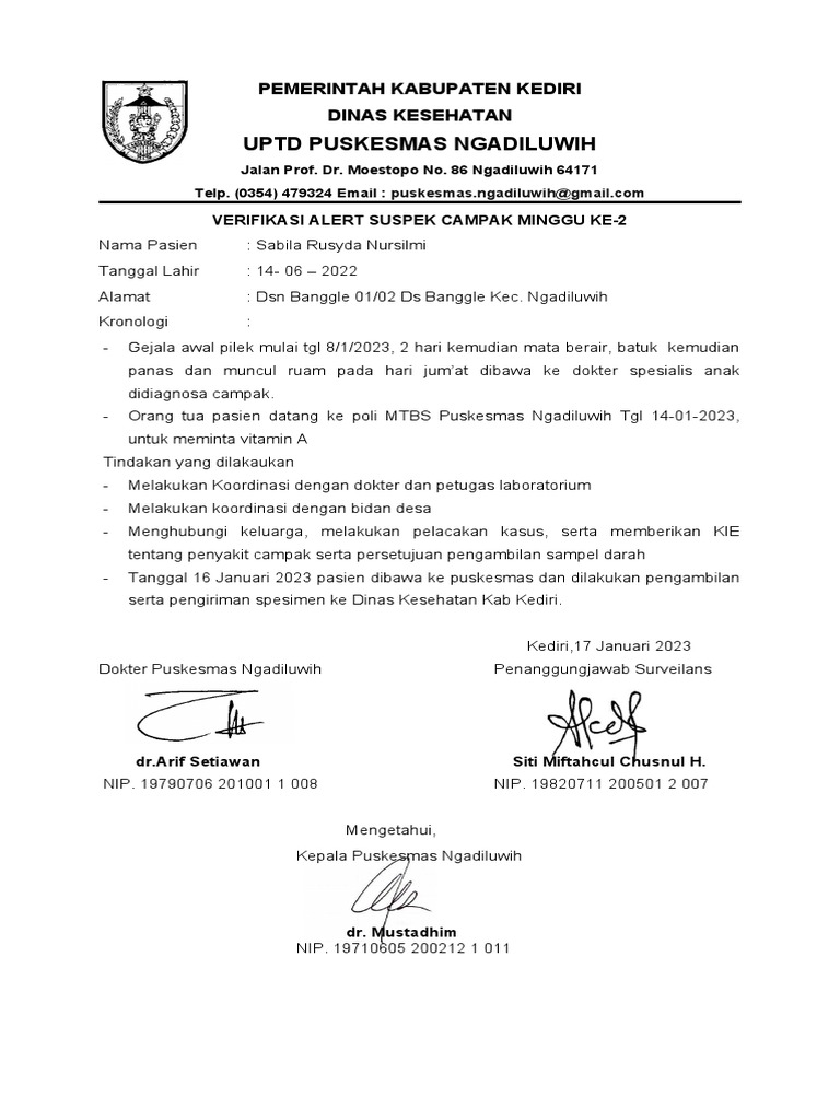 LAPORAN HASIL PE Campak | PDF