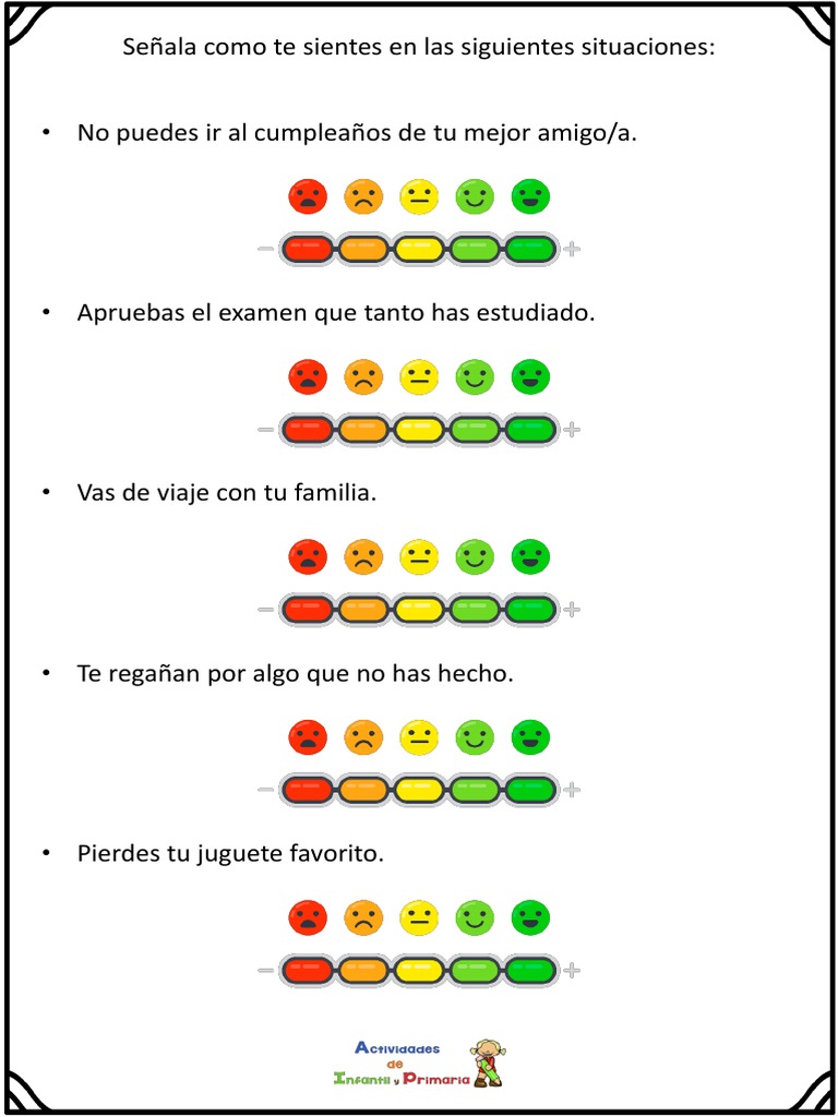 Actividad Educacion Emocional Plantilla | PDF
