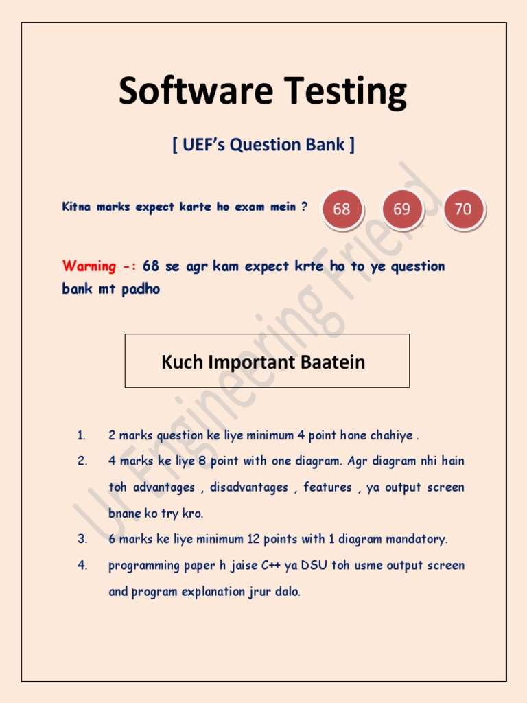 Software Testing Question Bank 22-23 Batch | PDF | Software Testing ... Software Testing Question Bank 22-23 Batch | PDF | Software Testing ...