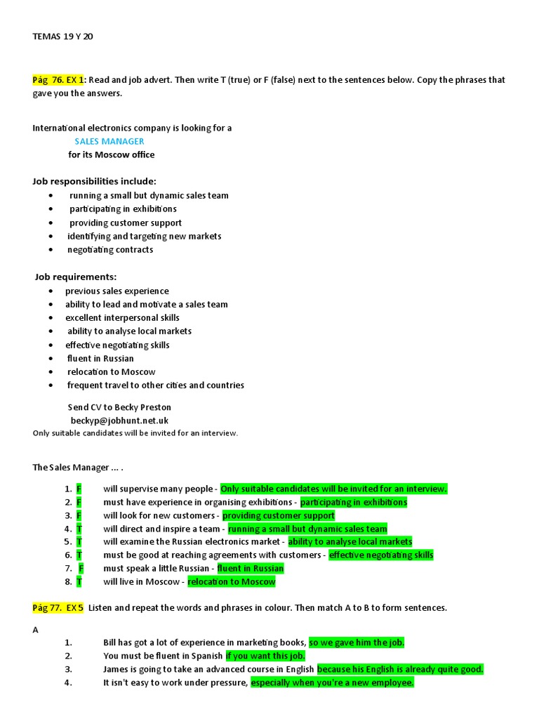 Ingles Temas 19 y 20 | PDF