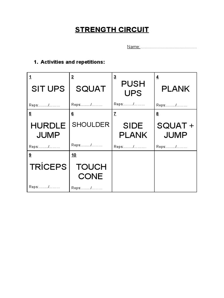 Strength Circuit Workout Plan | PDF | History