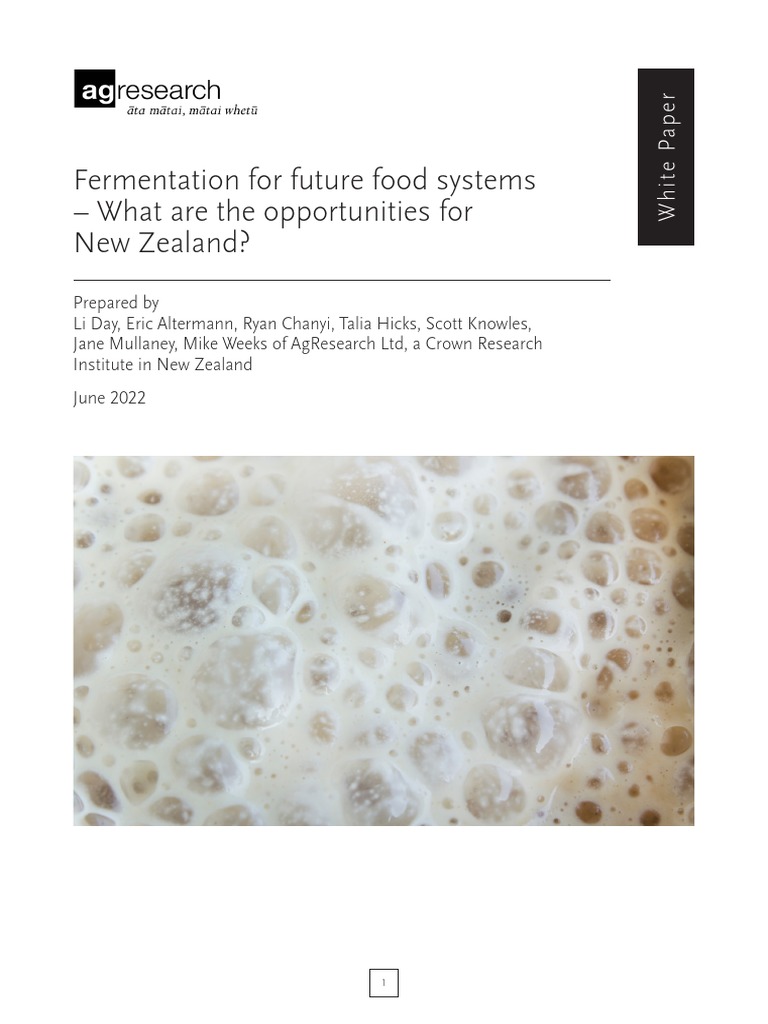 Fermentation For Future Food Systems | PDF
