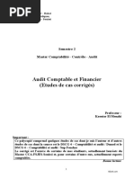 100 Exercices Corrigés d'Audit | PDF | Audit | Comptabilité analytique