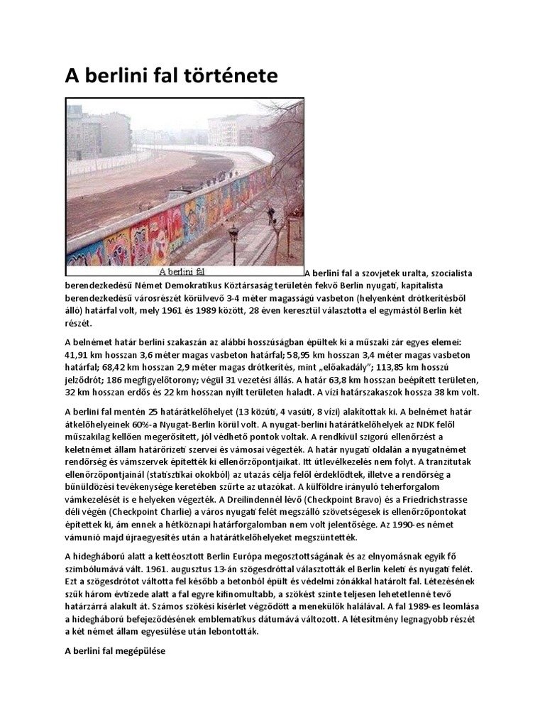 A berlini fal története | PDF