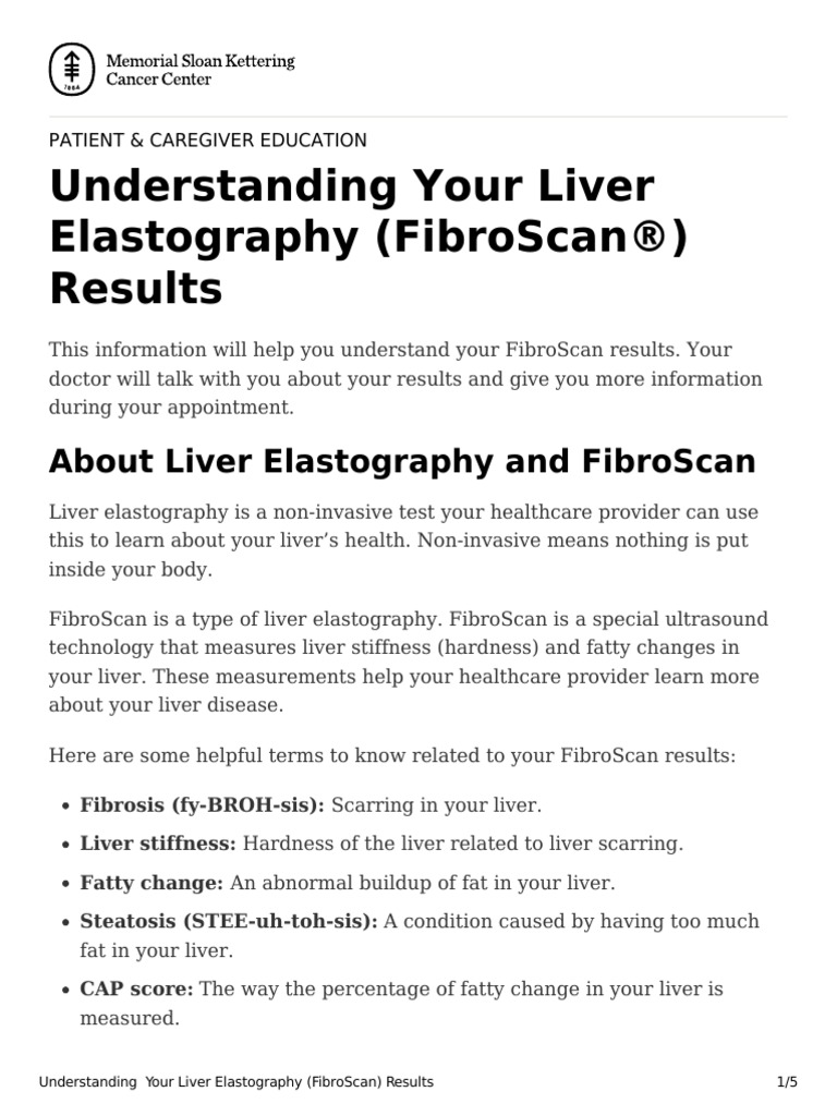 Understanding Your Fibroscan Results | PDF