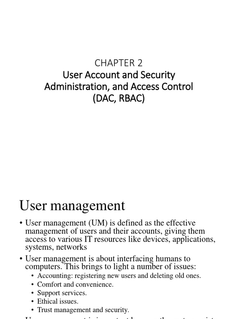 Chapter Two | PDF | Computer Access Control | Access Control