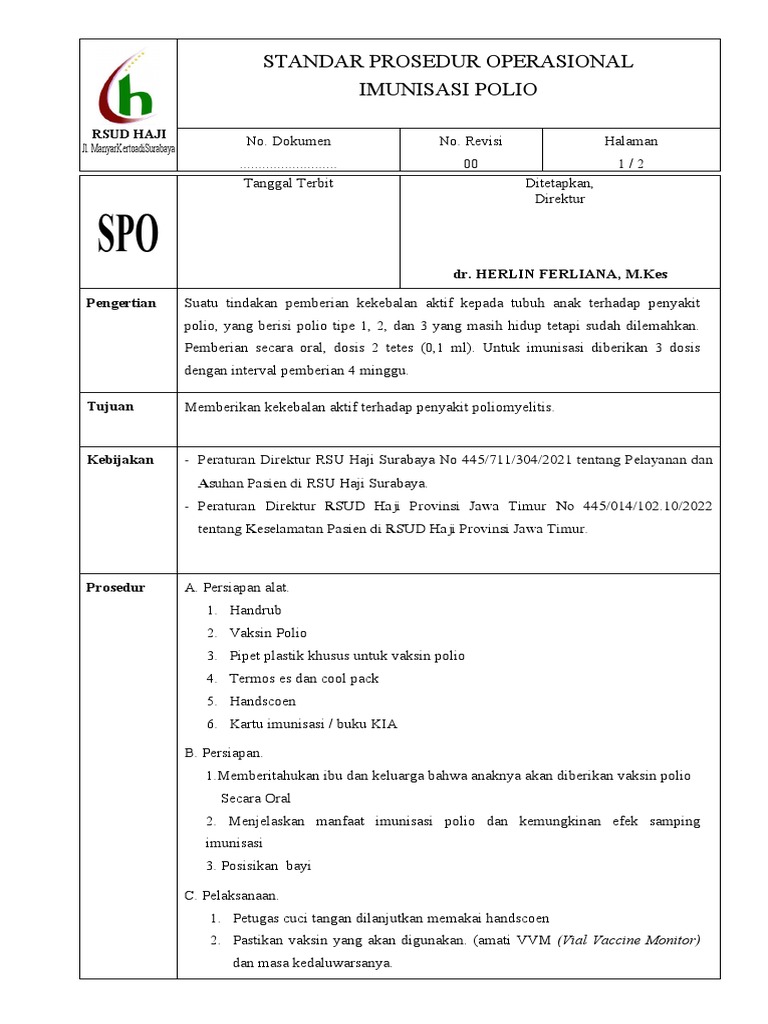 2022 SPO IMUNISASI Polio - Edit 9.Agst.22 - Copy | PDF