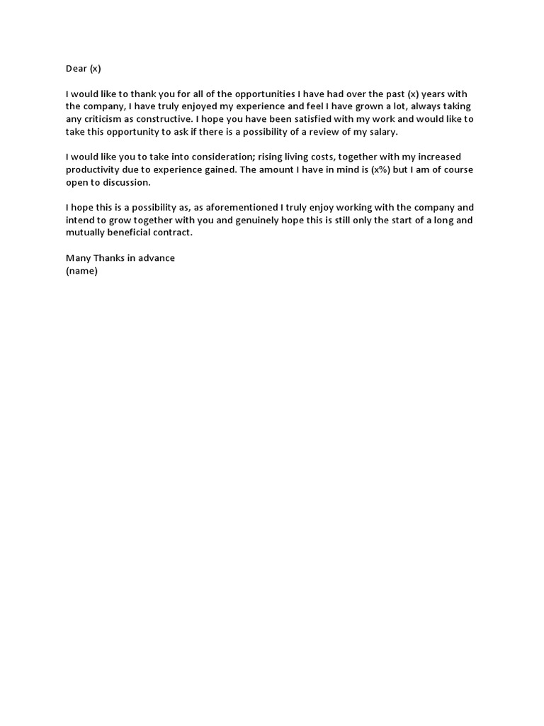 Carta para Pedir Aumento | PDF Carta para Pedir Aumento | PDF
