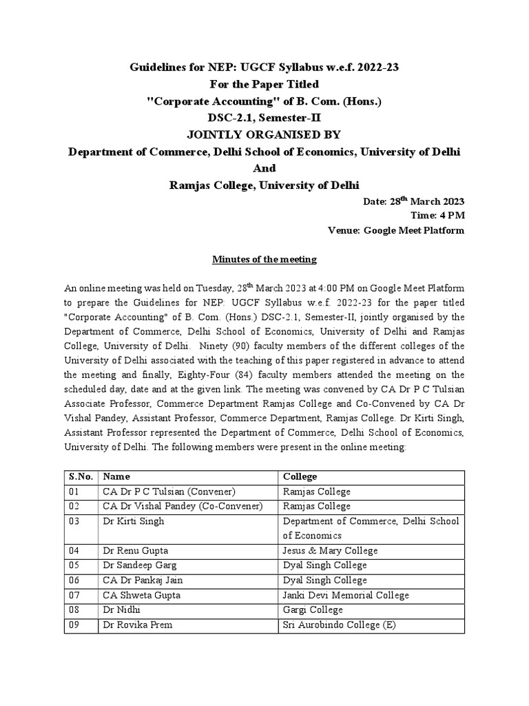 Corporate Accounting Guidelines UGCF BCOMH 2.1 Corporate Accounting | PDF