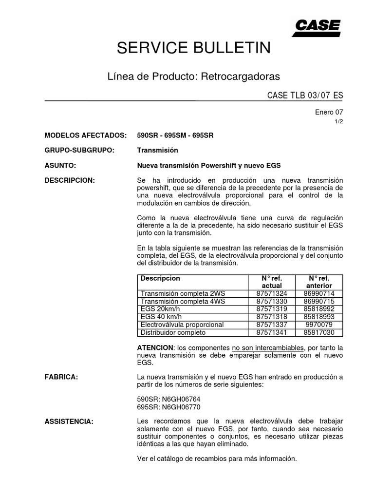 Case TLB 03-07 Es | PDF