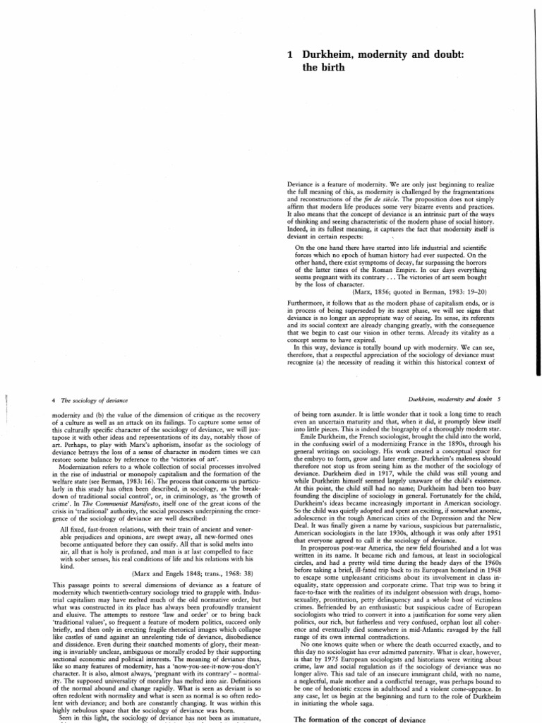 20220914T104234 Crim20004 Durkheim Modernity and Doubt The Birth | PDF