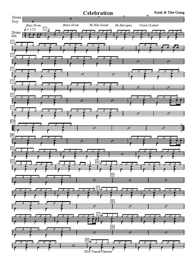 Partitura de "Celebration" de Kool & The Gang | PDF | Ajedrez