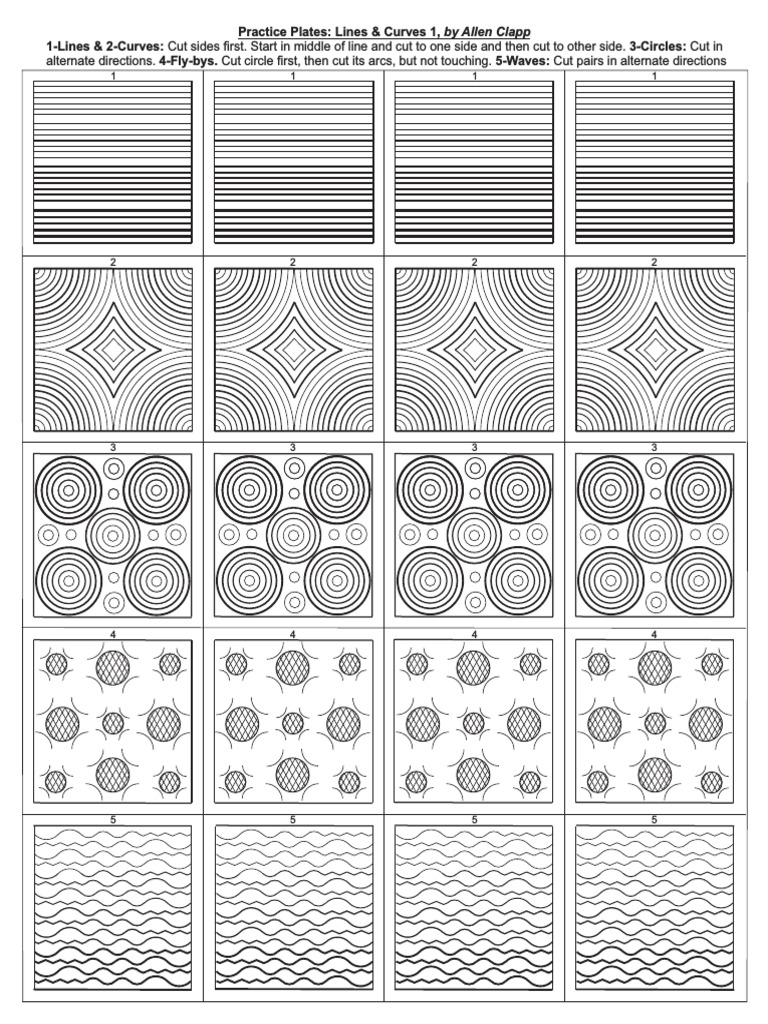 Clapp Practice Plate LINES LEAVES SCROLLS BORDERS Transfer Sheets | PDF