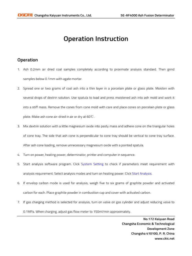 Ash Fusion Test Operation Guide | PDF | Combustion | Carbon