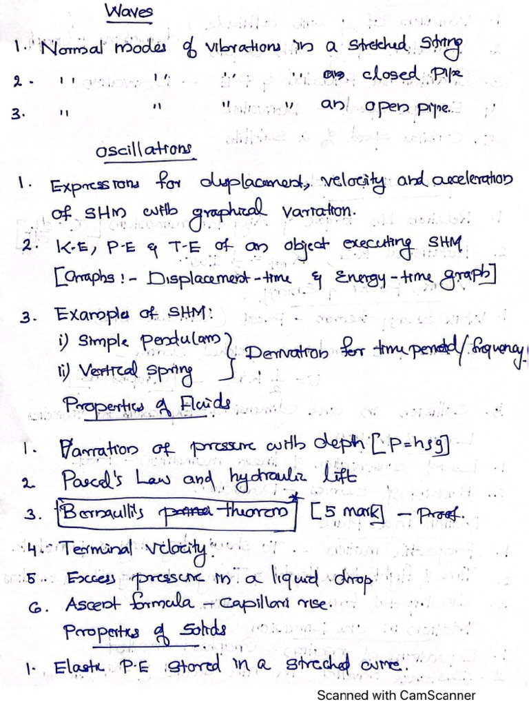 All Derivations For Grade 11 CBSE Physics | PDF