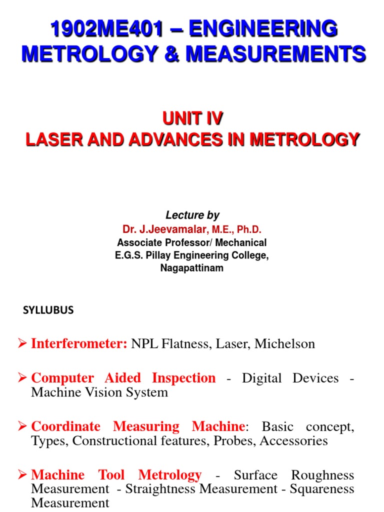 Unit 4 Laser and Advances in Metrology | PDF | Interferometry | Polarization (Waves)