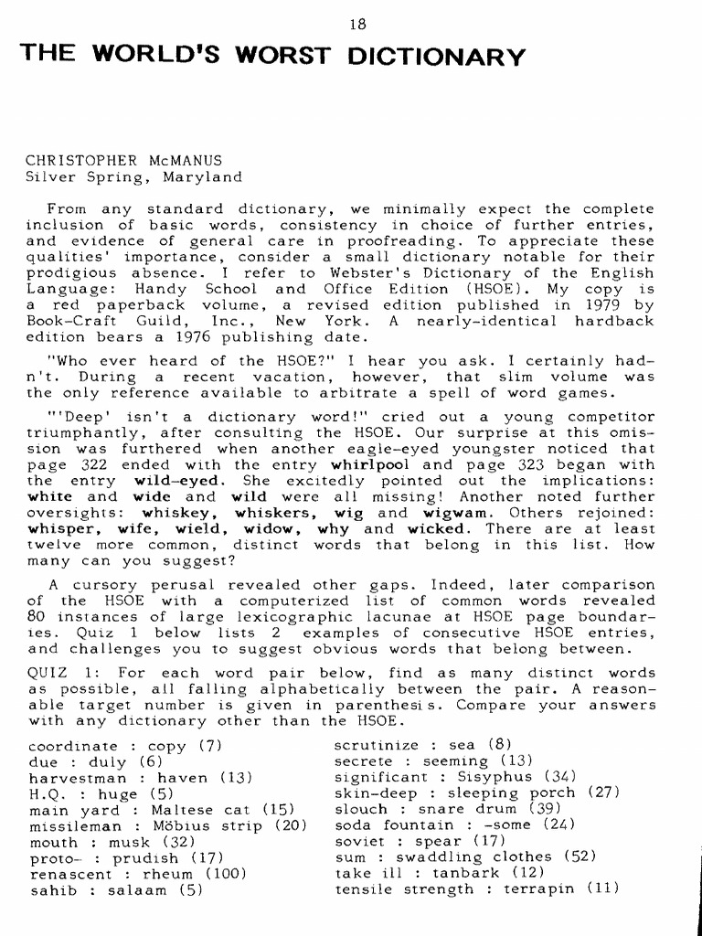 The Worlds Worst Dictionary | PDF | Foreign Language Studies