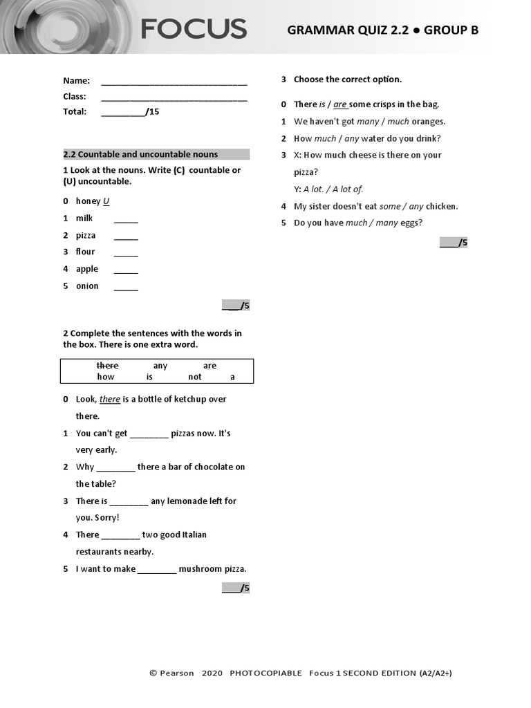 Focus1_2E_Grammar_Quiz_Unit2_2_GroupB | PDF