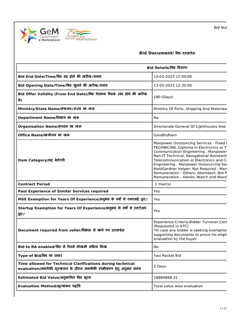 Bid Document | PDF