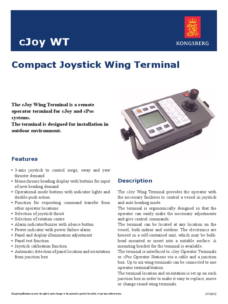 cJoy WT: 3-Axis Marine Joystick Terminal | PDF | Electrical Engineering | Electricity