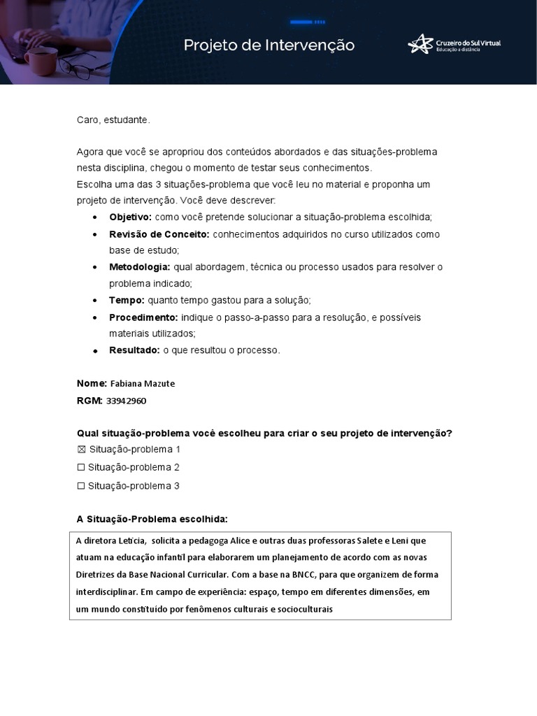 Projeto Integrador Cruzeiro | PDF | Pedagogia | Tempo