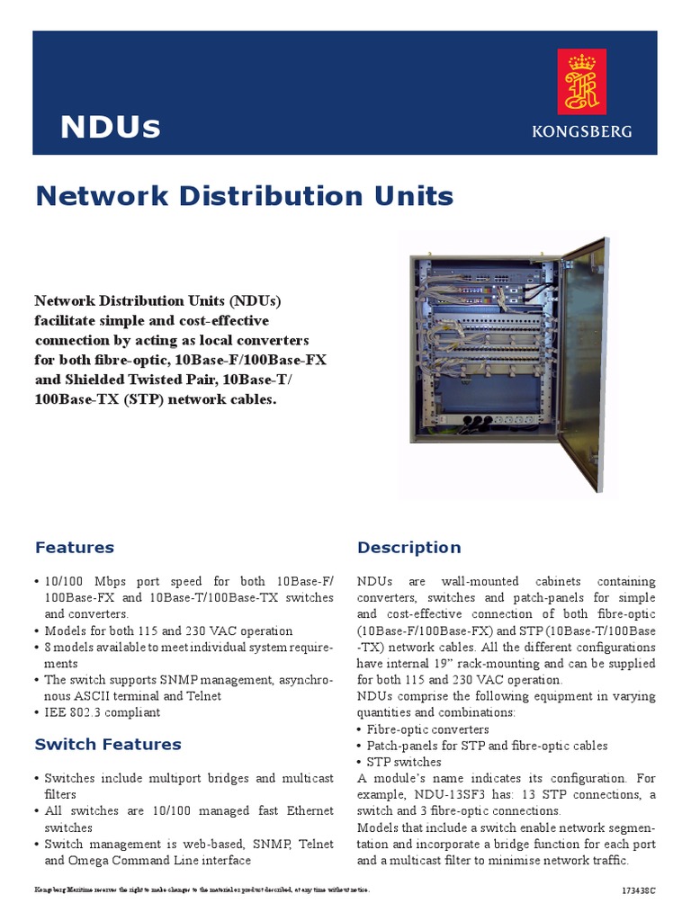 Network Distribution Units: Description Features | PDF