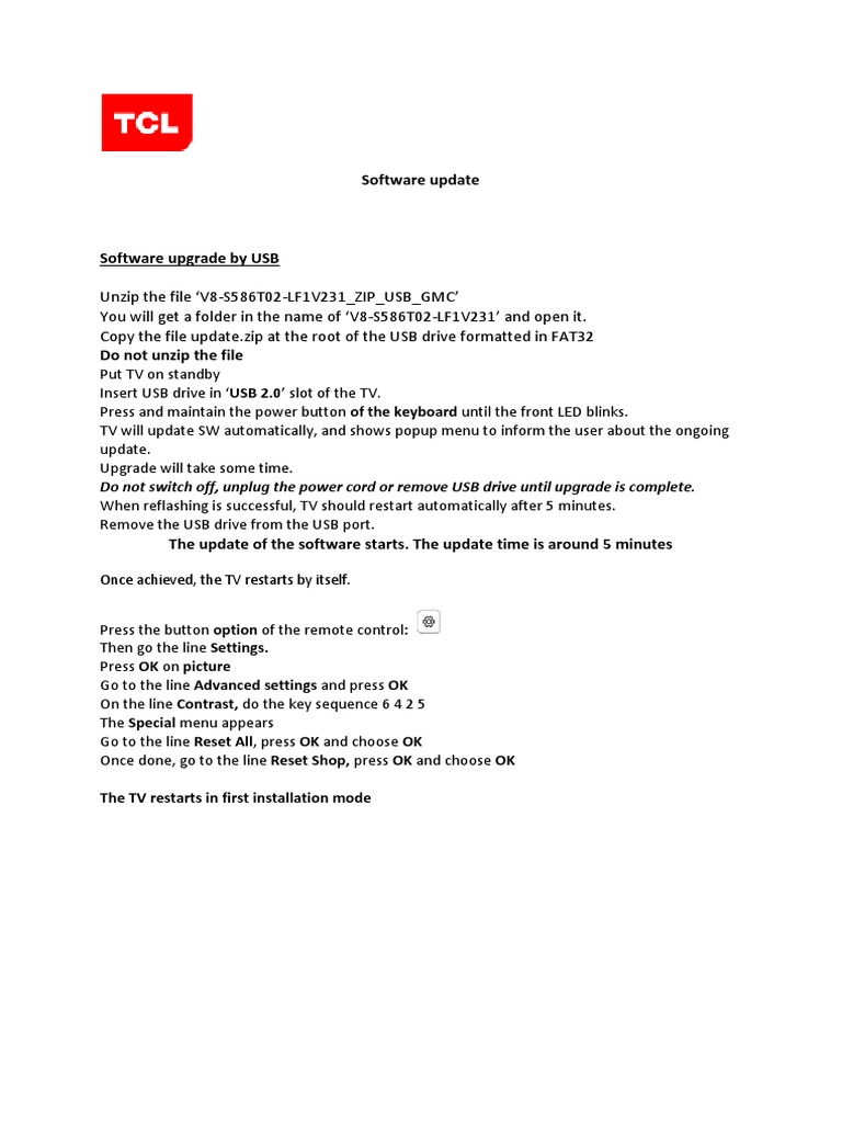 Software Update Procedure MS86 | PDF