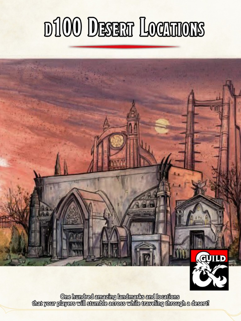 D&D 5e (Official Dndspeak) 100 Desert Locations (5E) | PDF | Desert | Wizards Of The Coast