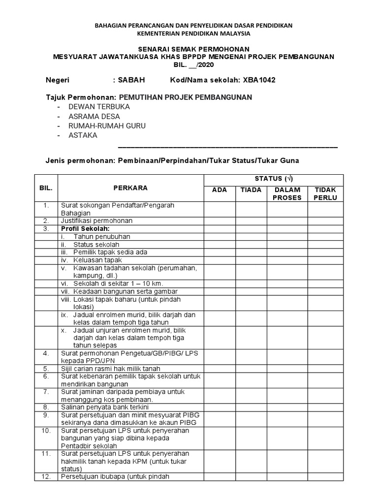 Senarai Semak Pdf 