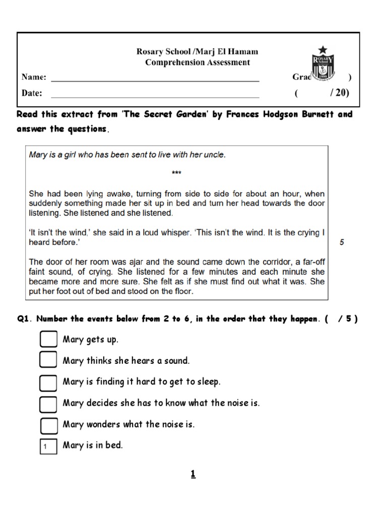 Read This Extract From 'The Secret Garden' by Frances Hodgson Burnett ...