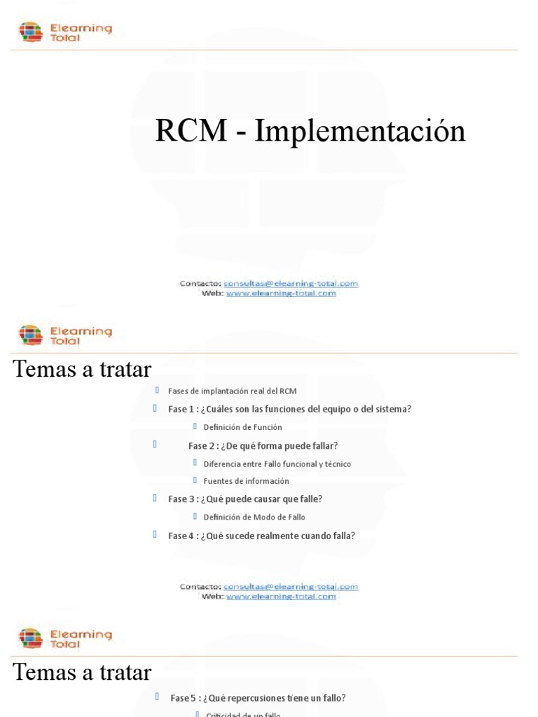 06 - RCM Implementacion | PDF | Diseño | Información