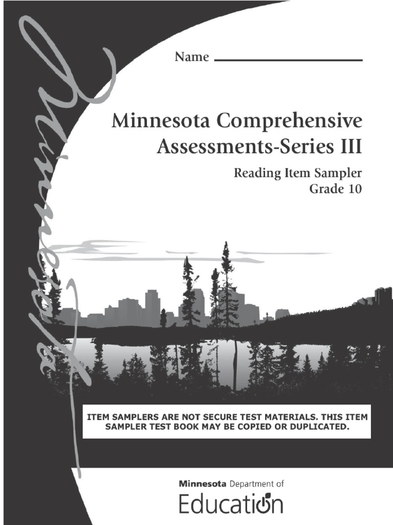 G10 Reading MCA Item Sampler | PDF | Art | Young Adult