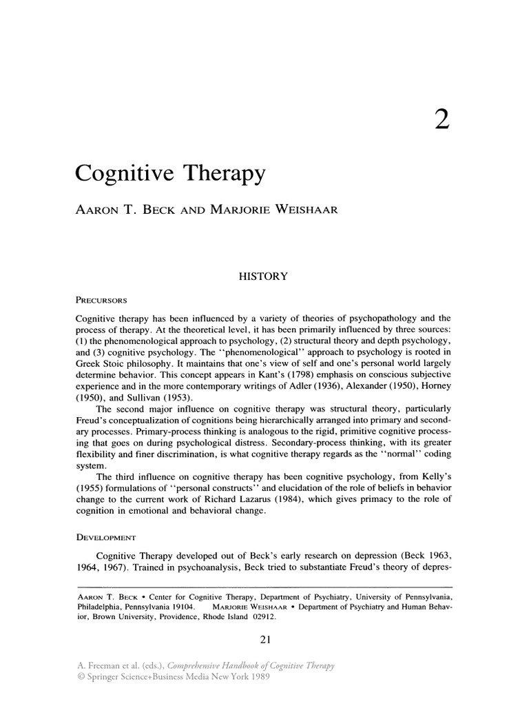 Cognitive Therapy Beck | PDF