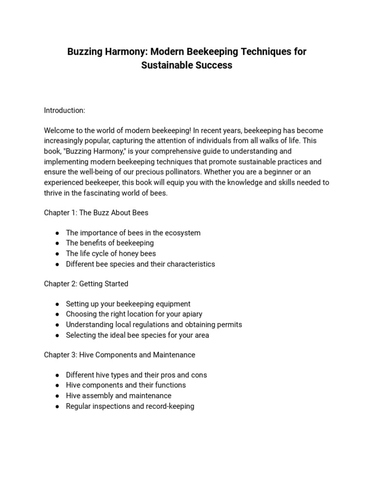 Modern Beekeeping Techniques For Sustainable Success | PDF | Beekeeping ...