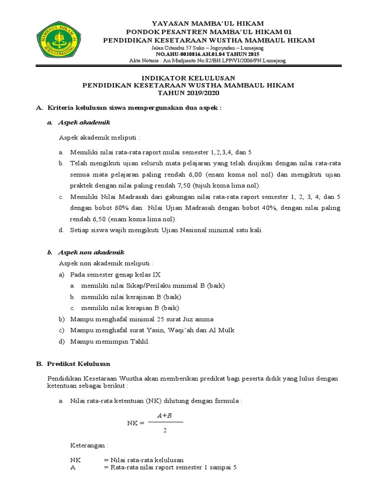 Indikator Kelulusan | PDF