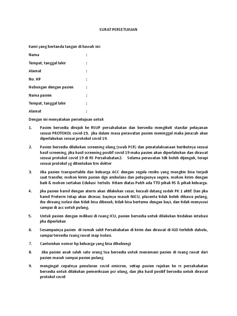 Surat Persetujuan | PDF