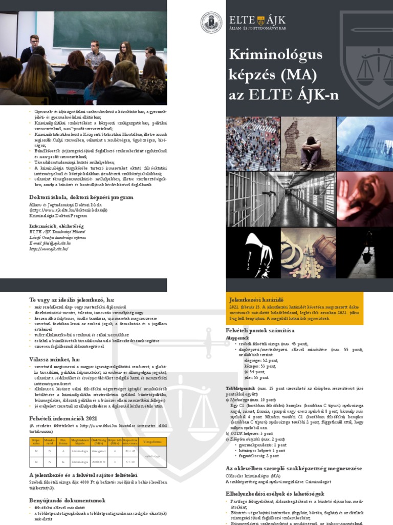 ELTE Kriminologia 2021 | PDF