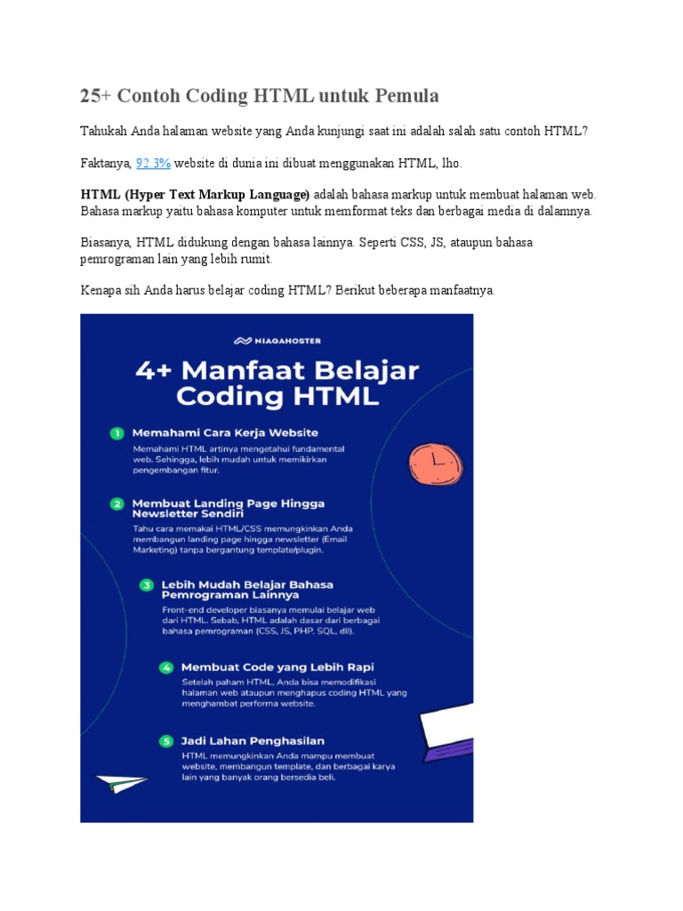 Coding Sederhana HTML | PDF