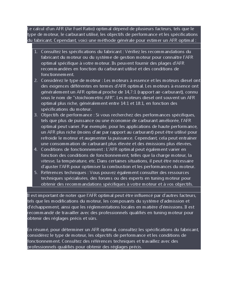 Calcul AFR | PDF