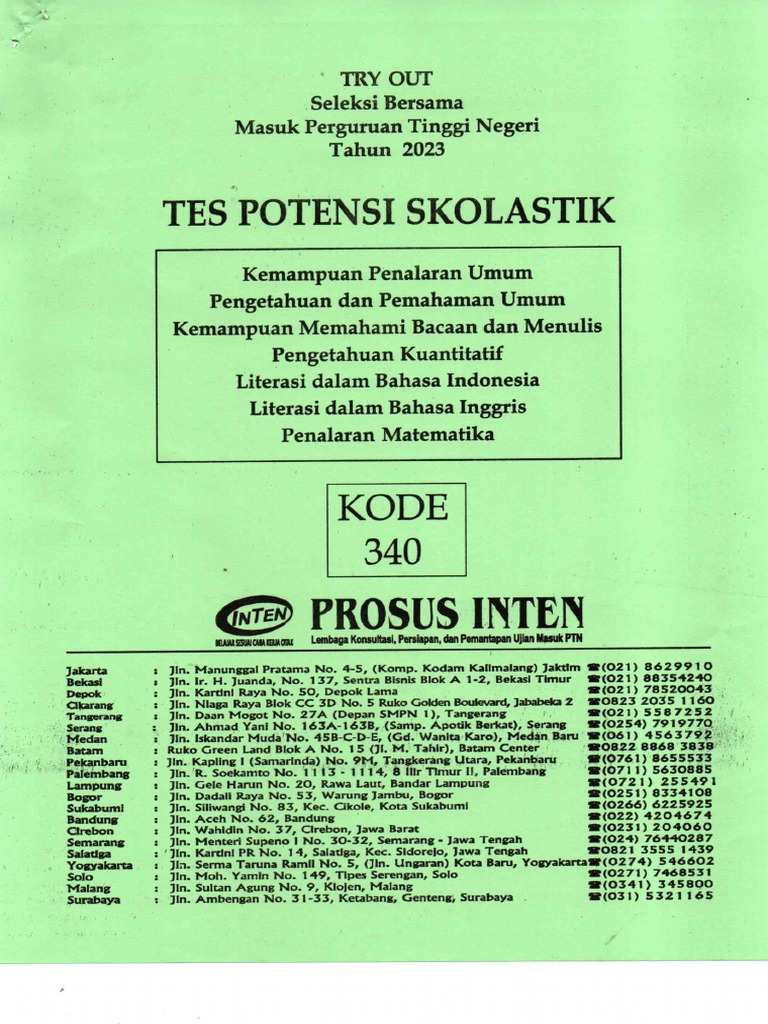 TRY OUT 8 Kode 340 | PDF