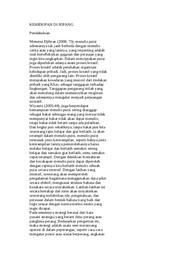 Strategi Menulis Puisi di Jepang | PDF