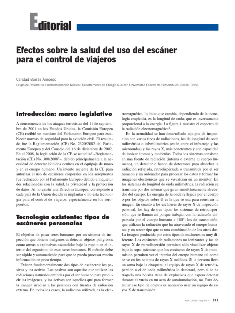 Efectos Sobre La Salud Del Uso Del Escan | PDF | Radiación ionizante ...