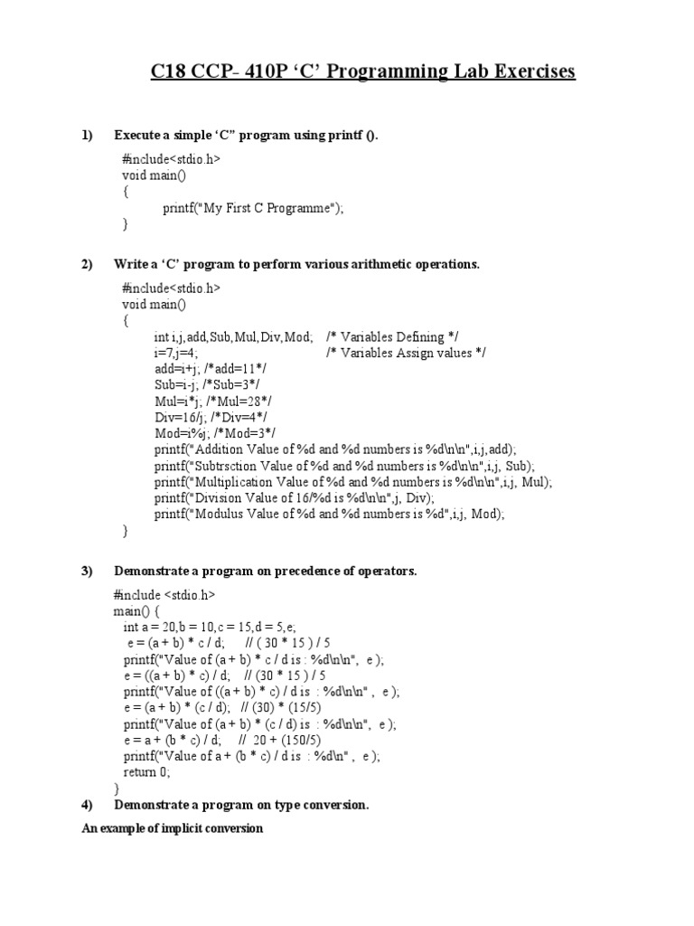 C Programs Pdf Computing Computer Programming