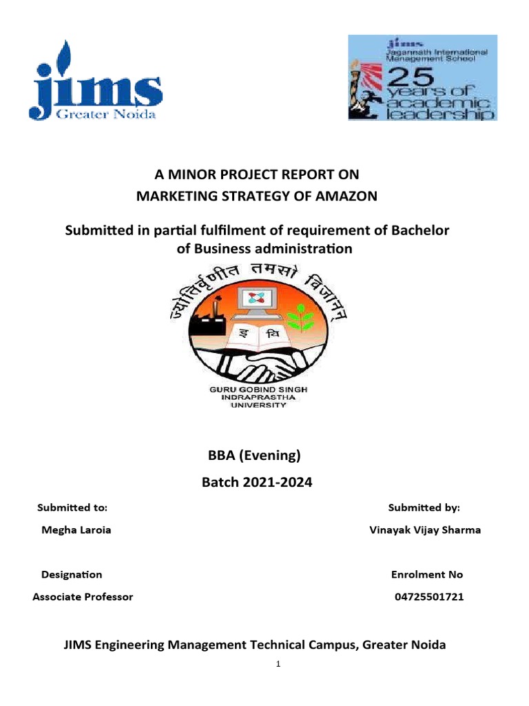 Vinayak Vijay Sharma BBA Sem-4 Minor Project | PDF