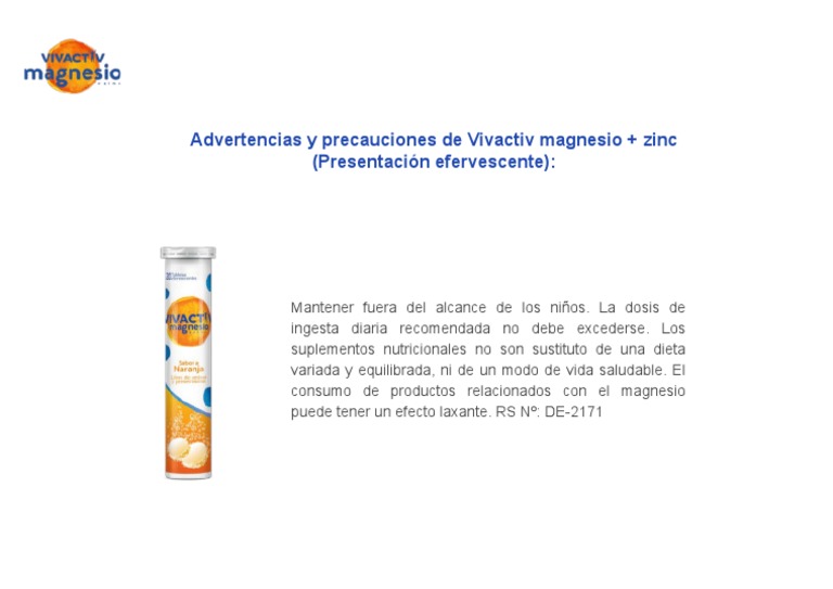 Vivactiv Magnezio y Zinc | PDF | Salud y bienestar