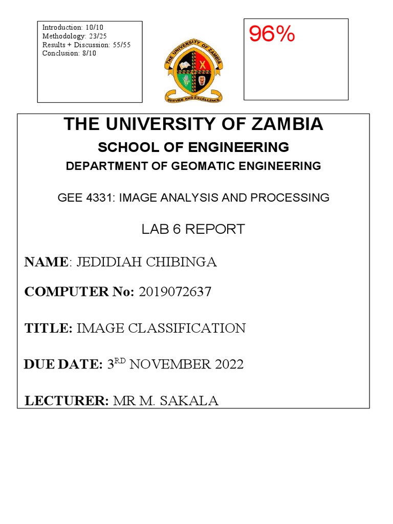 Jedidiah GEE4331 LAB6 | PDF | Statistical Classification | Computer Vision