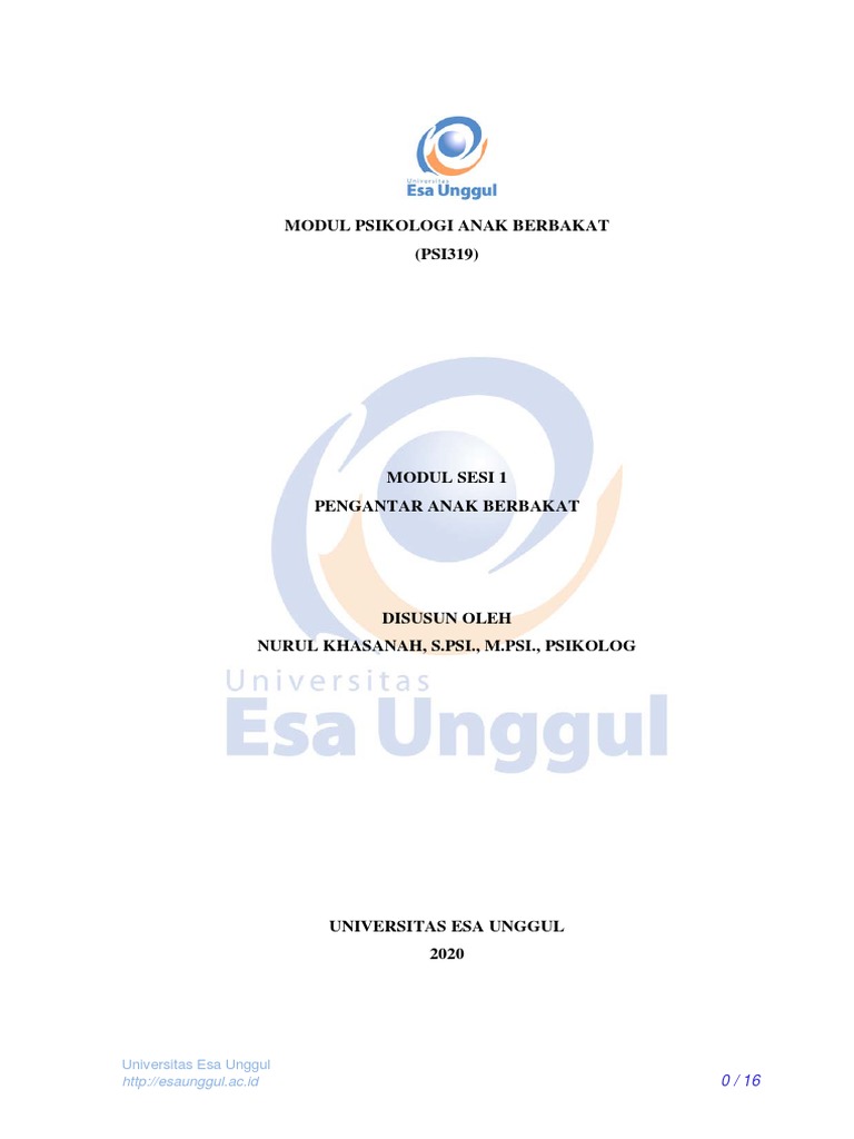 Modul Sesi 1 - Psi Anak Berbakat | PDF